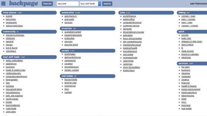 Top 7 New Backpage Alternative Websites 2019